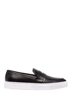 SCAROSSO Alberto Penny Leather Loafers - Black
