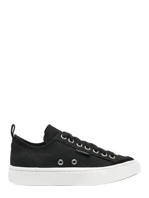 COURREGES Canvas Embroidered-logo Sneakers - Black