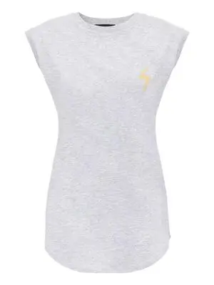GIUSEPPE ZANOTTI Ursella Logo-embroidered Sleeveless Tank Top - Grey