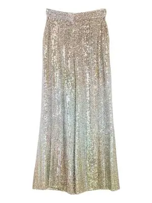 Elie Saab Gradient-sequinned Trousers - Silver