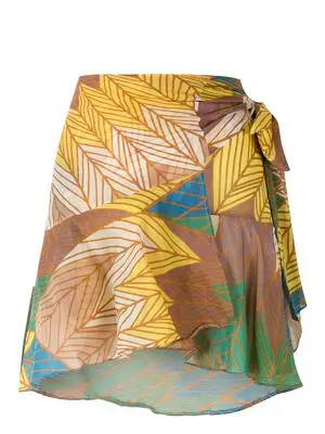 AMIR SLAMA Printed Wrap Skirt With Ruffle Trimming - Multicolour