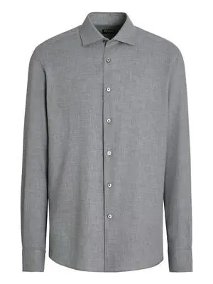 Zegna Cashco Cotton-cashmere Shirt - Grey