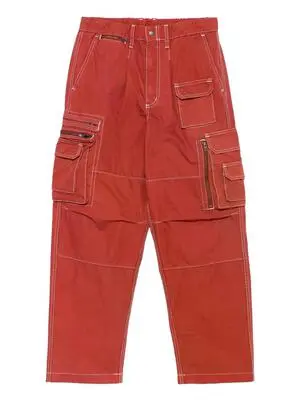 THISISNEVERTHAT Crazy Multi-zip Cargo Trousers - Red