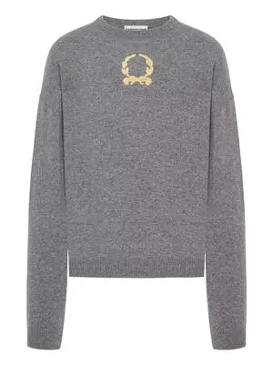 Moschino Laurel Crown-embroidery Sweater - Grey