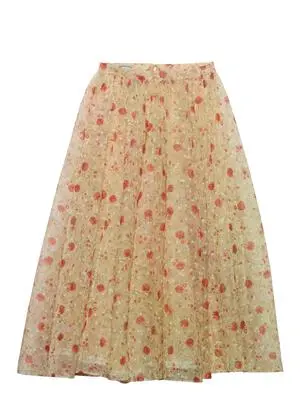 Prada Printed Nylonette Midi Skirt - Red