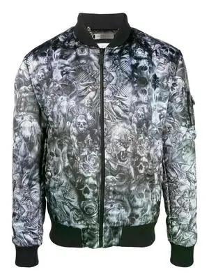 Philipp Plein Tatto-print Bomber Jacket - Black