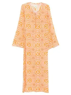 BAMBAH Geometric-print Dress - Orange