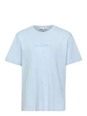 JW Anderson Logo-embroidered Cotton Shirt Blue