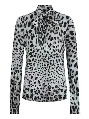 Dolce & Gabbana Animal-print Blouse - Grey