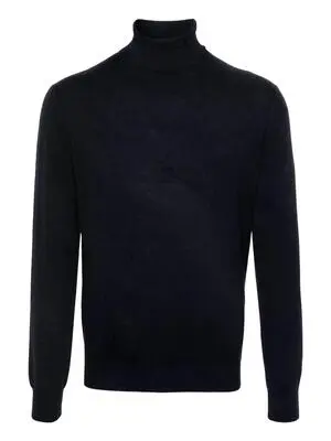 DELL'OGLIO Dell'oglio Roll-Neck Wool Blend Jumper Blue