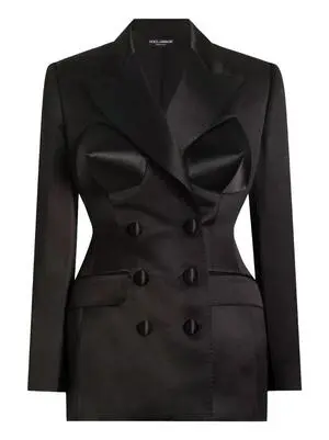 Dolce & Gabbana Double-breasted Duchess Blazer - Black