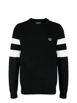 Fred Perry Ringer-embroidered Cotton Sweatshirt - Black