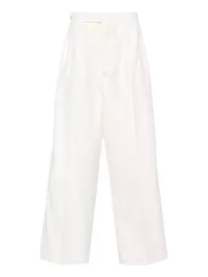BODE Lace-trimmed Wool Trousers - Neutrals