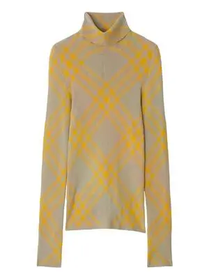 Burberry Checked Wool-blend Jumper - Neutrals
