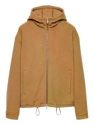 Prada Camel-hair Hoodie Jacket - Brown