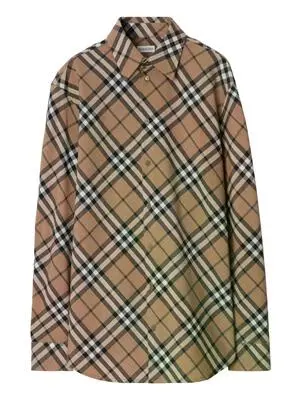 Burberry Check-pattern Poplin Shirt - Neutrals