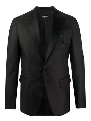Dsquared2 Embroidered Logo Blazer - Black