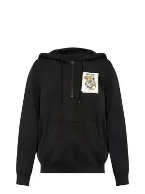 Moschino Logo-patch Hoodie - Black