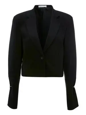 JW Anderson Ring-detail Cropped Blazer - Black