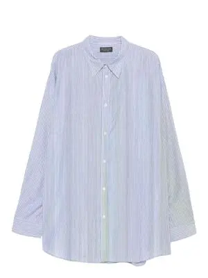 Balenciaga Striped Lyocell Poplin Shirt - Blue