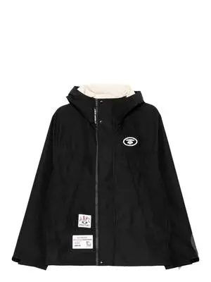 AAPE BY *A BATHING APE Logo Hooded Windbreaker Jacket - Black