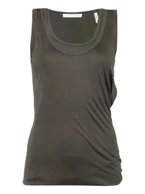 Helmut Lang Scoop-neck Lyocell Tank Top - Green