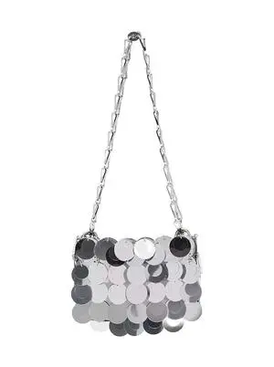 Rabanne Nano 1969 Sparkle Disc Shoulder Bag - Silver