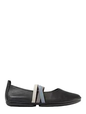 Camper Right Nina Twins Leather Ballerina Shoes - Black