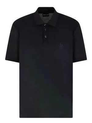 Giorgio Armani Logo-embroidered Polo Shirt - Blue