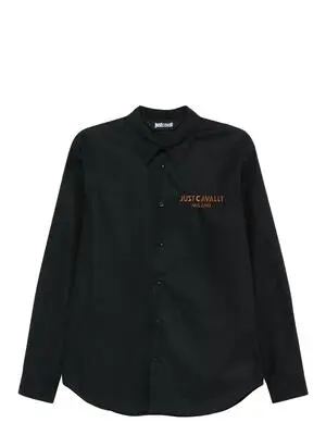 Just Cavalli Logo-embroidered Shirt - Black