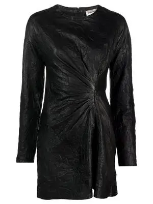 Zadig&Voltaire Rixina Gathered Leather Minidress - Black