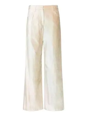 Brunello Cucinelli Wide-leg Velvet Trousers - Neutrals