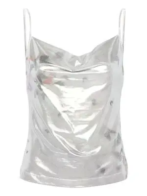MARGHERITA MACCAPANI Ita Laminated Tank Top - Silver