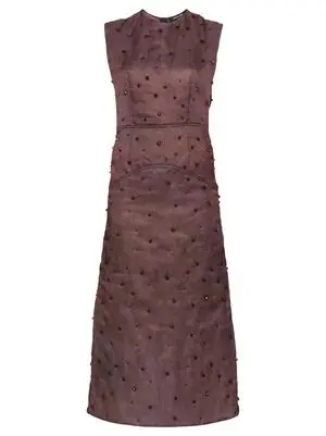 Fabiana Filippi Silk Padded Midi Dress - Brown