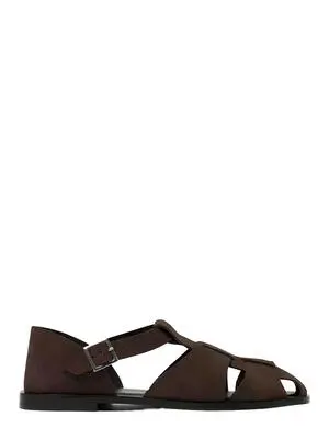 SCAROSSO Apollo Leather Sandals - Brown