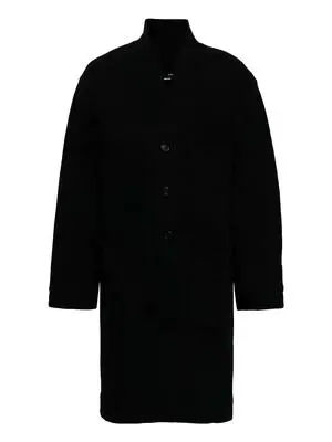 Isabel Benenato Single-breasted Virgin Wool-blend Coat - Black