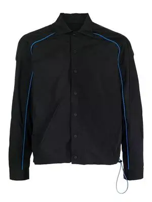 BEN TAVERNITI UNRAVEL PROJECT Rear-logo Print Shirt Jacket - Black
