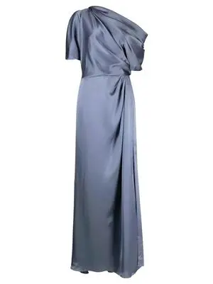 Amsale Off-shoulder Draped Gown - Blue