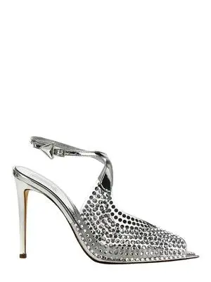 NICOLÒ BERETTA 100mm Beiby Stiletto Sandals - Silver