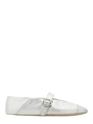FERRAGAMO Gancini Ballet Flats - Silver