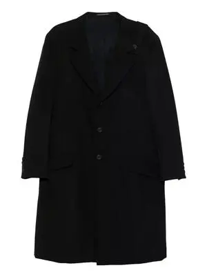 Yohji Yamamoto Wool Twill Coat - Black