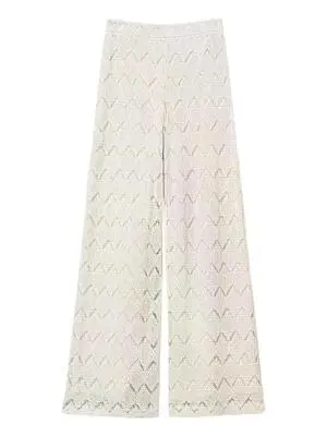 TWINSET Macramé Palazzo Trousers - Neutrals