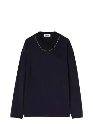 AMBUSH Chain-embellished Cotton Sweatshirt - Blue