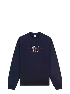 SPORTY & RICH Embroidered Cotton Sweatshirt - Blue