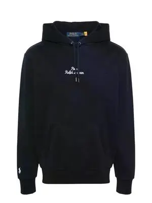 Polo Ralph Lauren Logo-embroidered Cotton Hoodie - Blue