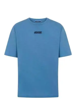 Moschino Logo-embroidered Cotton T-shirt - Blue