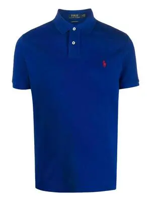 Polo Ralph Lauren Logo-embroidered Cotton Polo-shirt Blue