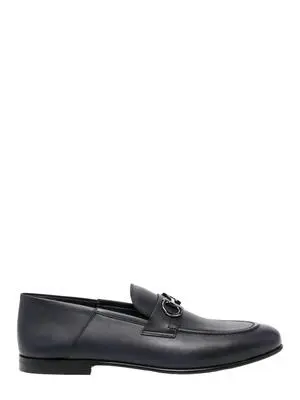 FERRAGAMO Gancini Leather Loafers - Blue