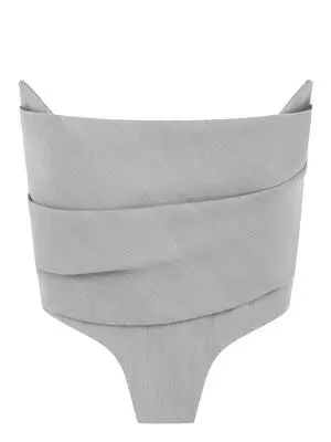 Alex Perry Strapless Corset Top - Grey