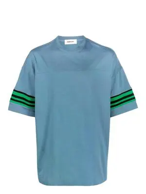 AMBUSH Logo-patch Stripe Detail T-shirt - Blue
